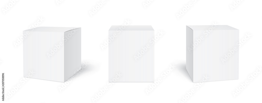 Blank cardboard package boxes mockup. Box set. Three templates, layout ...