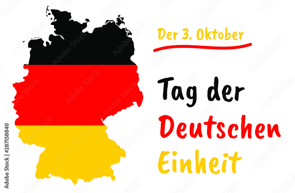 German Unity Day (Tag der Deutschen Einheit) vector greeting card with ...
