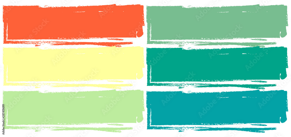 Vector paint, set rectangles brush stroke, brush, line or texture ...