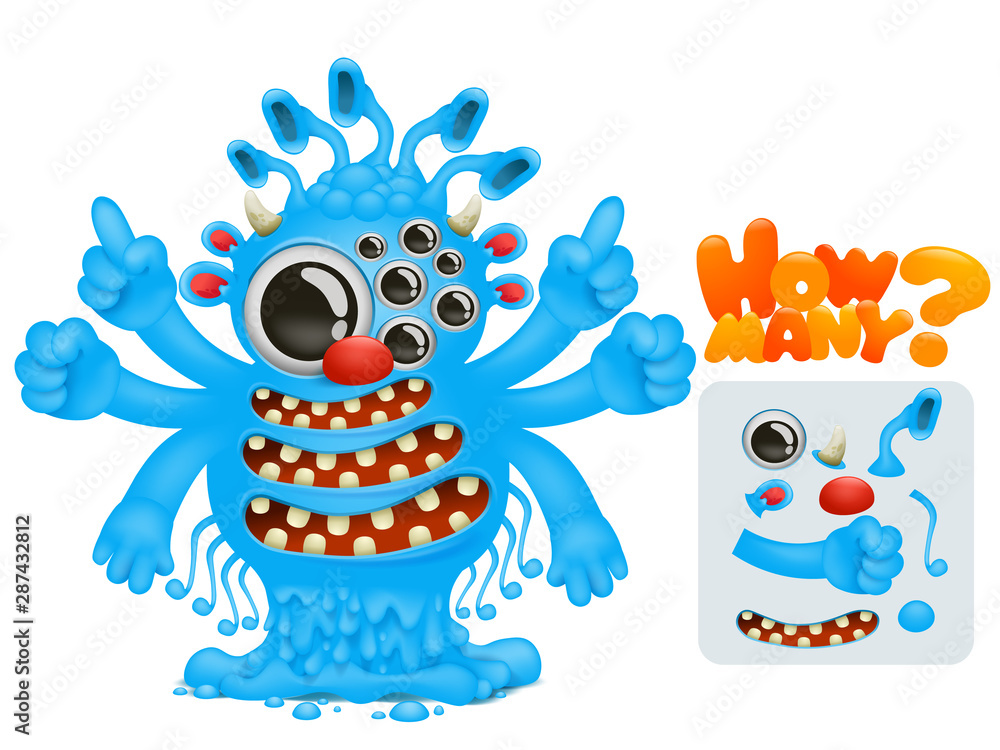 counting educational math game for preschool children. Count how many ...