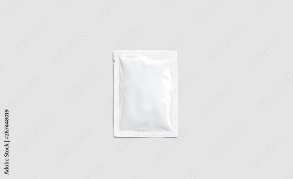 Blank white sachet packet mockup, isolated on gray background Stock ...