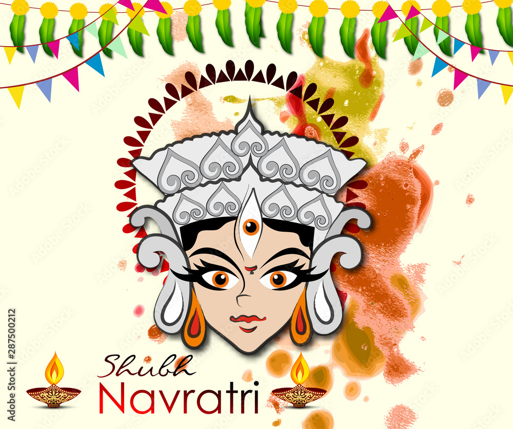 Happy Navratri, Vector Illustration based on Beautiful background with ...