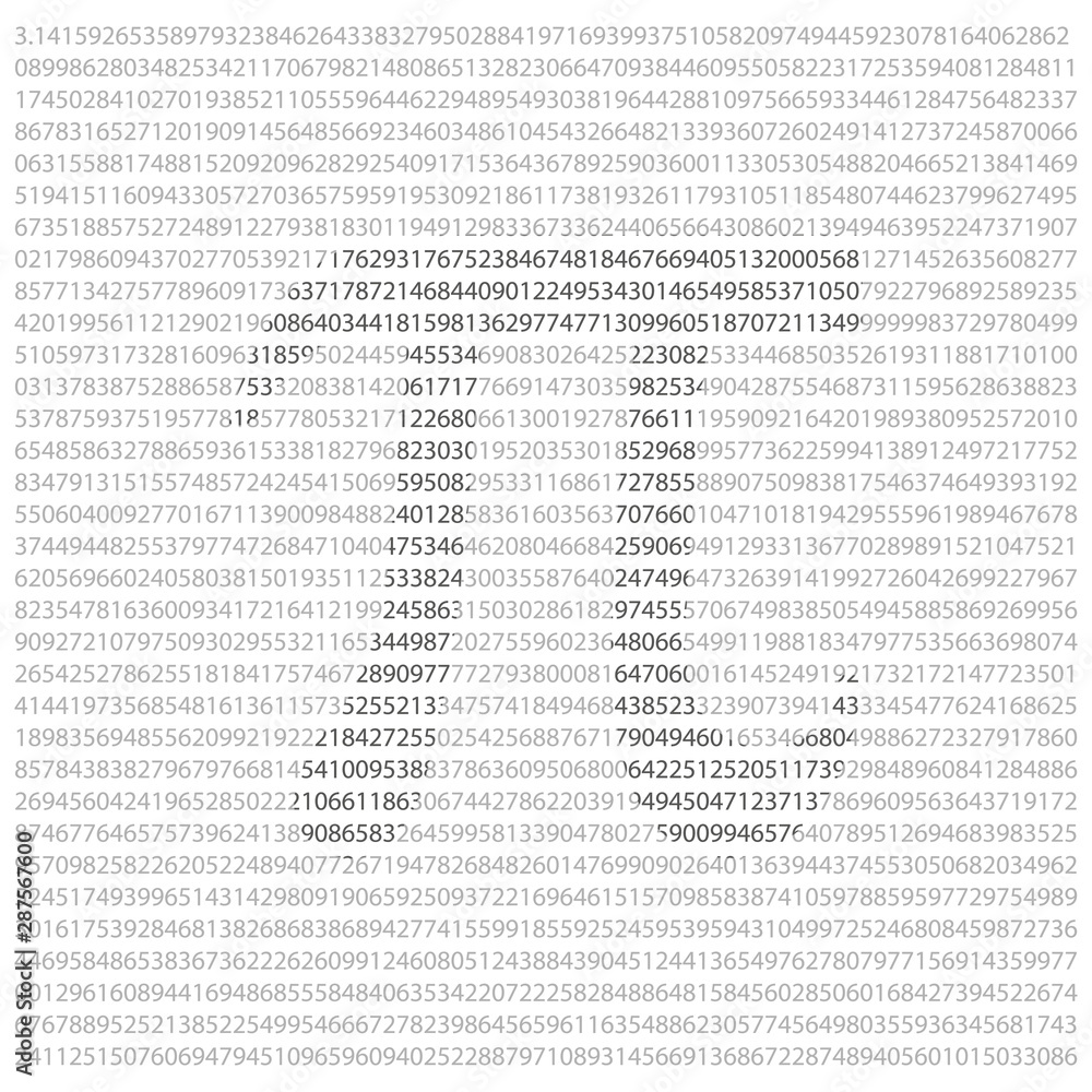 pi 3.14 background with numbers and symbol, vector Stock Vector | Adobe ...