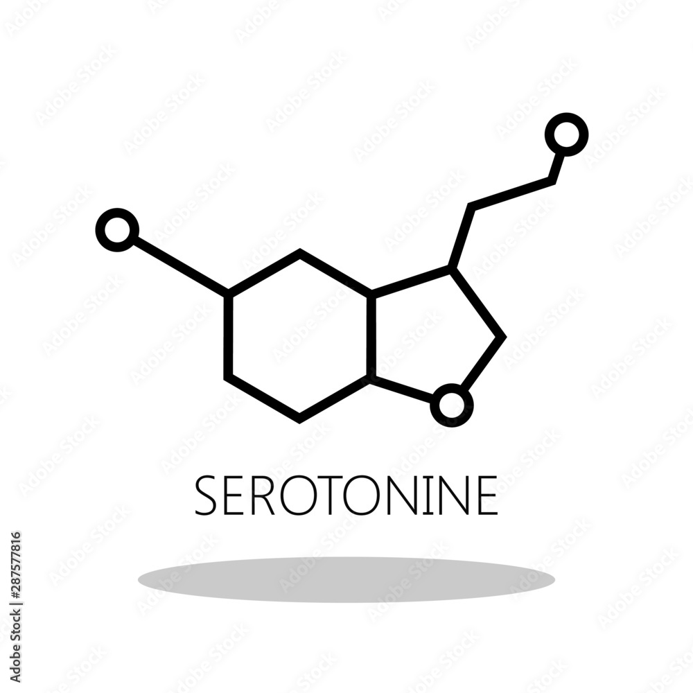 Serotonin icon in trendy flat style. Hormone symbol for your web site ...