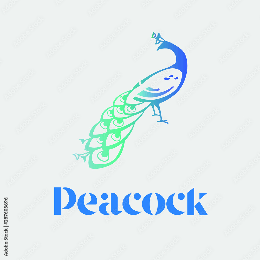peacock indian bird icon logo vector Stock Vector | Adobe Stock