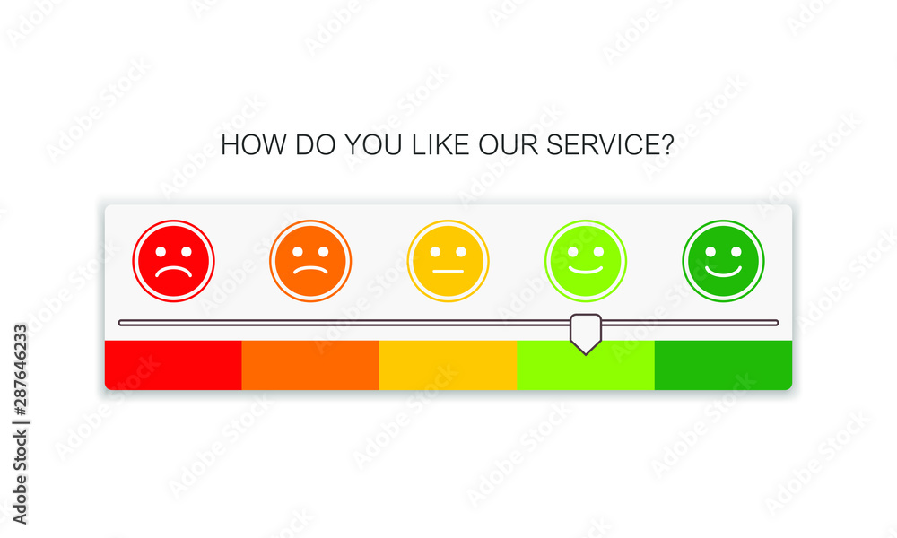 colorful emoticons with different mood from angry to happy. Element of ...