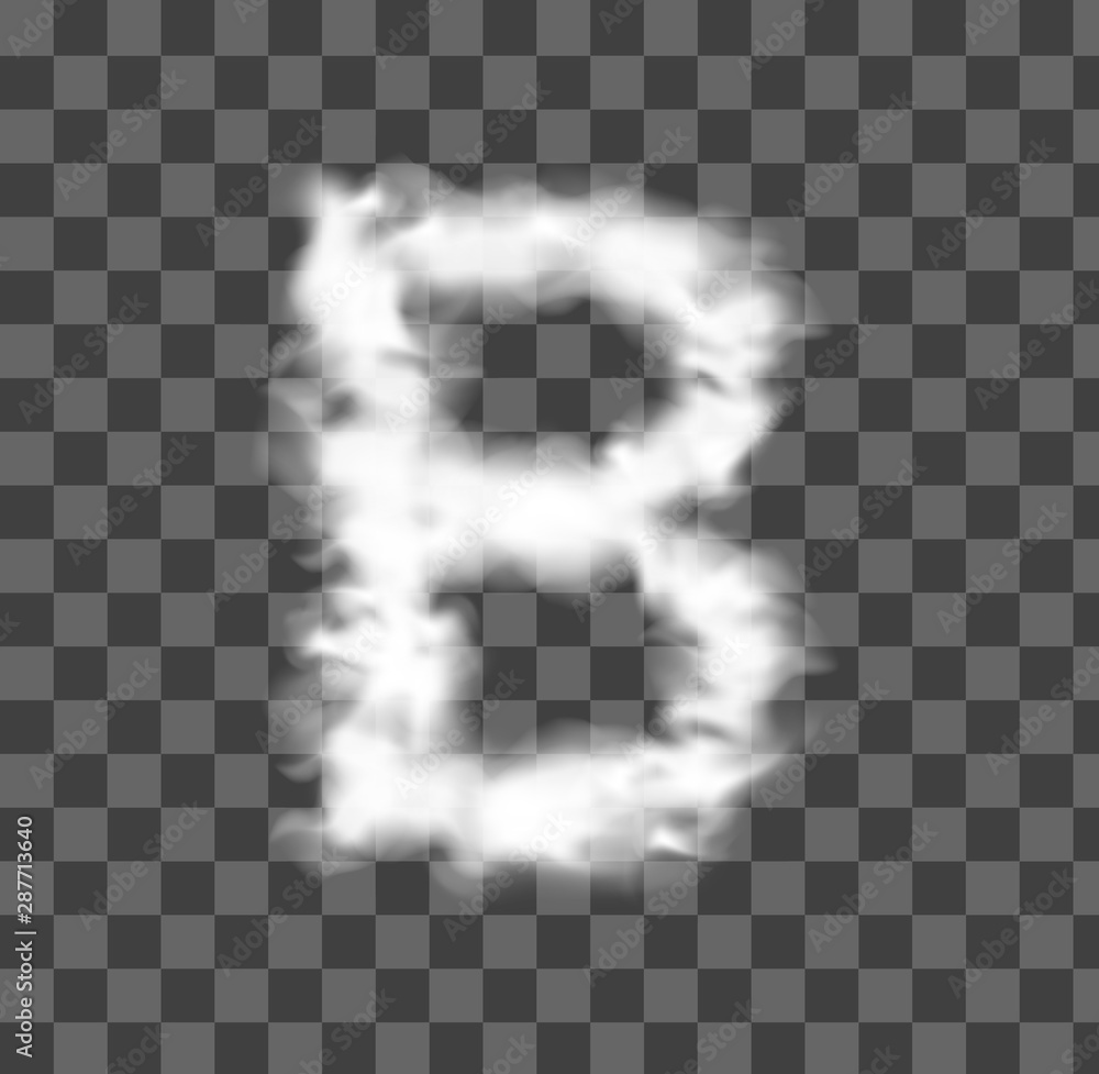 Font made of clouds. Vector letter B Stock Vector | Adobe Stock