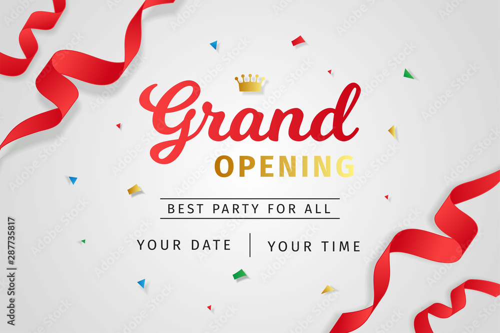 Grand opening background realistic style Stock Vector | Adobe Stock