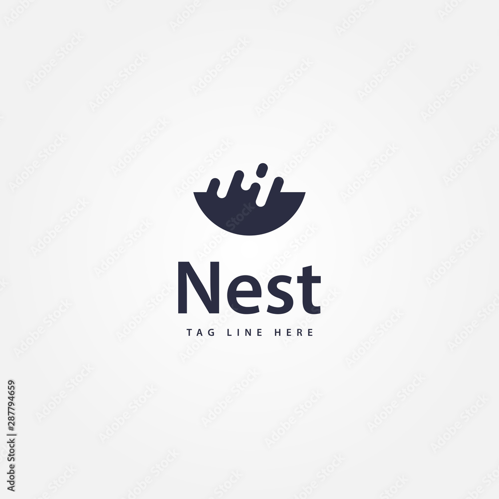 Nest logo design Stock Vector | Adobe Stock