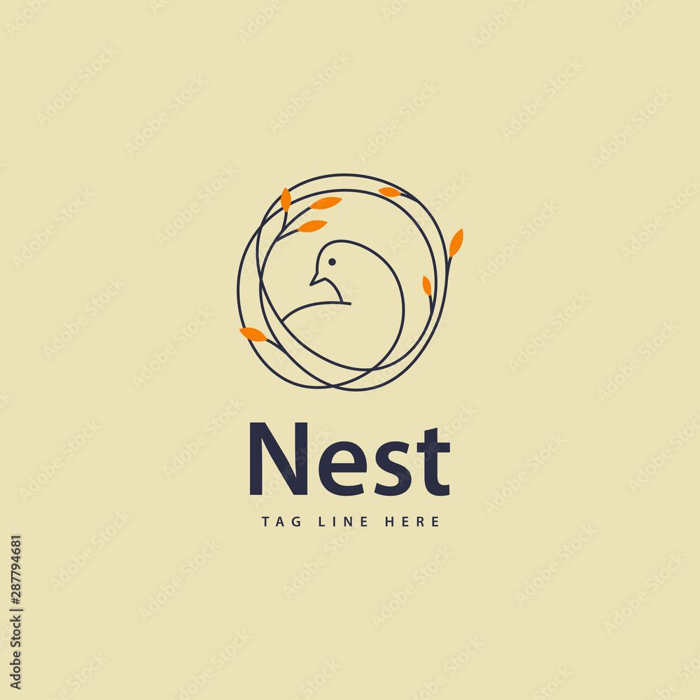 Nest logo design Stock Vector | Adobe Stock
