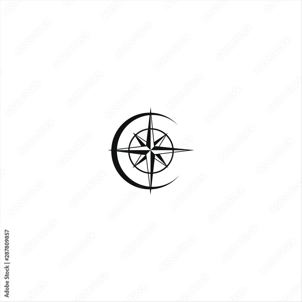 Minimalist Compass logo design element Stock Vector | Adobe Stock
