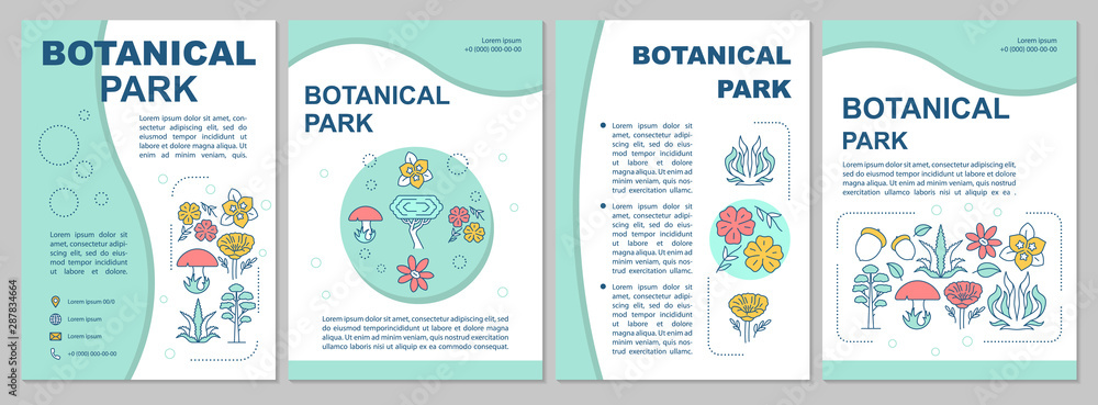 Botanical park brochure template layout. Forest reserve. Flyer, booklet ...