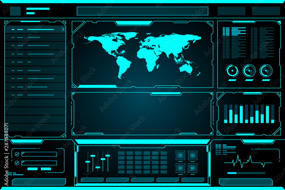 Abstract technology future interface hud control panel vector design ...