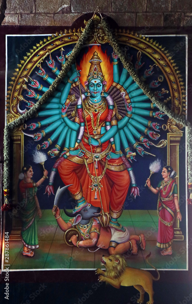 Traditional Durga Devi Painting Stock Photo | Adobe Stock