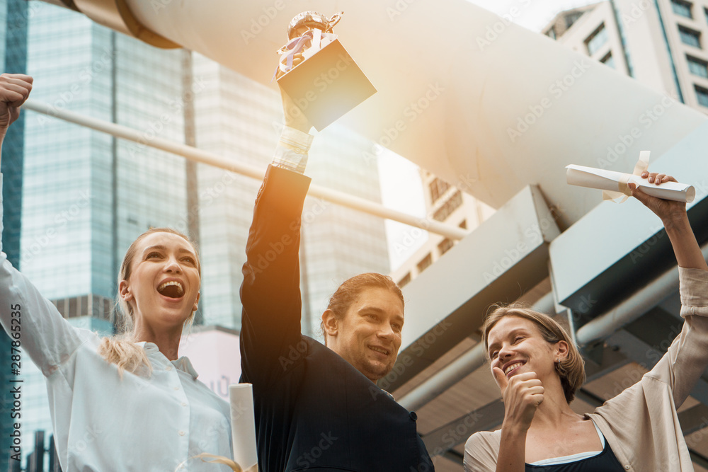 business background of business people in business wear are cheerful ...