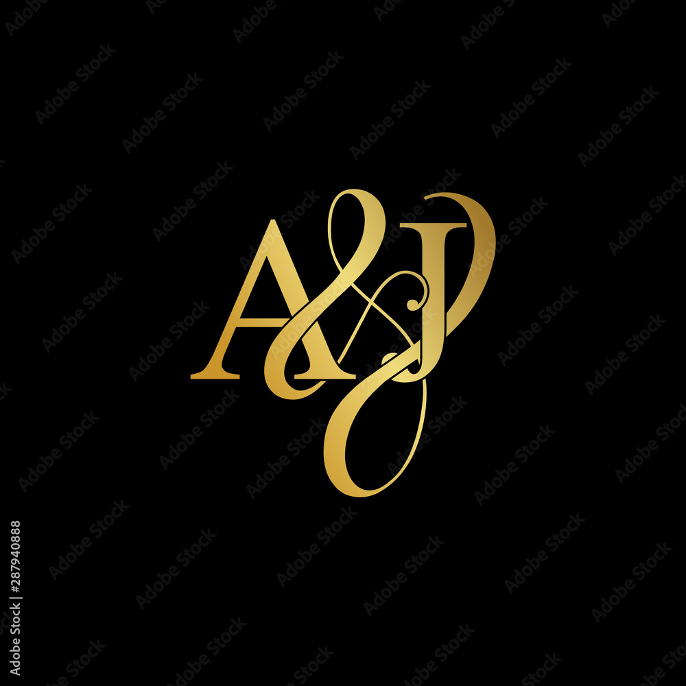 Vector de Stock Initial letter A & J AJ luxury art vector mark logo ...