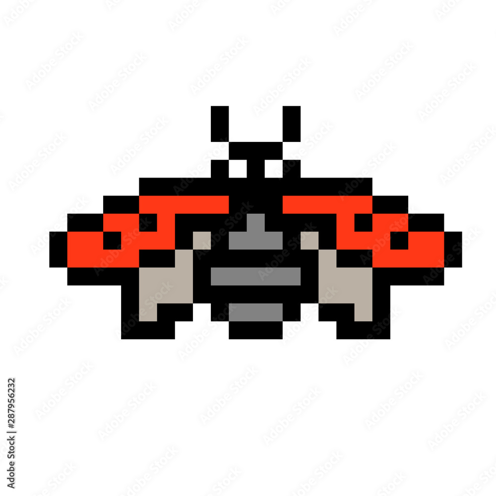 Ladybug pixel art icon isolated on white background. 8 bit wildlife ...