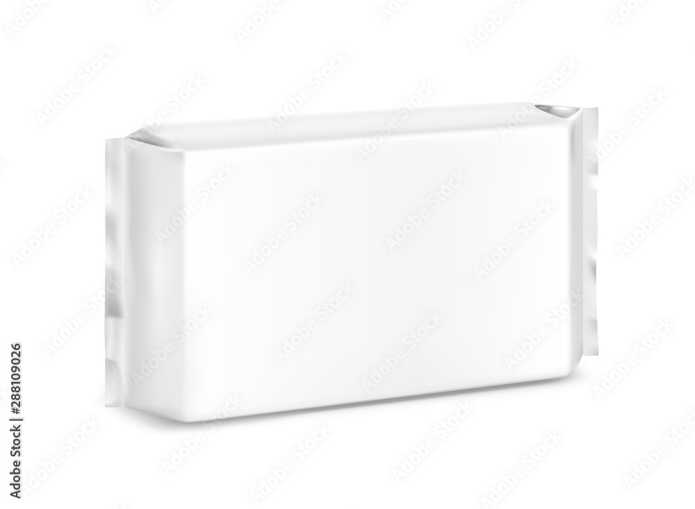 Blank flow pack isolated on white background. Vector illustration. Pack ...