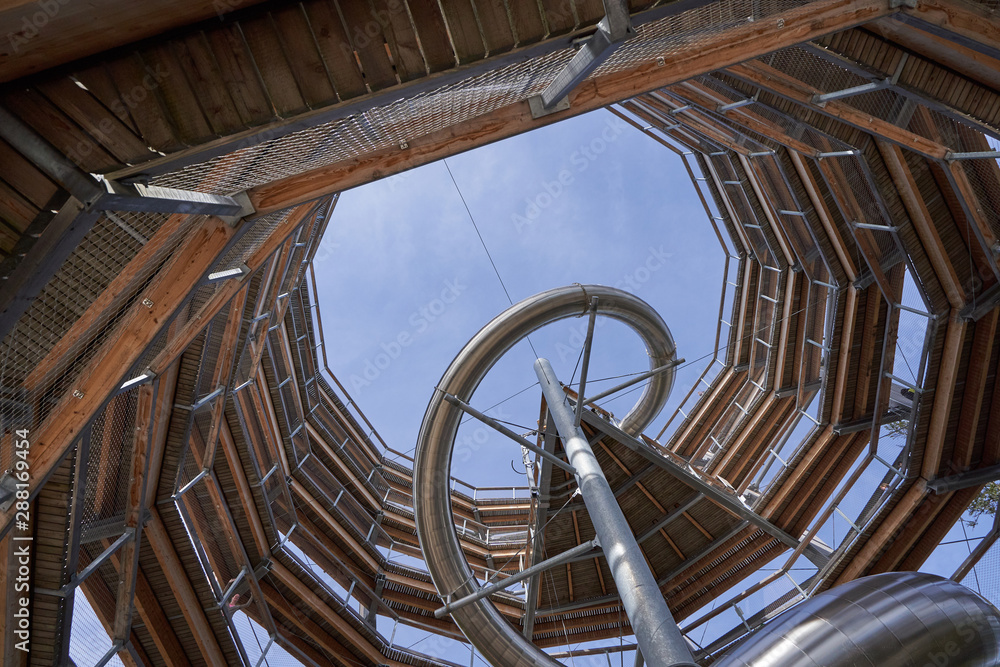 Bad Wildbad, Germany - April 22, 2019: Baumwipfelpfad Treetop walk ...