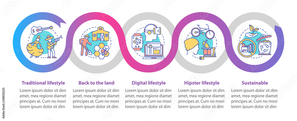 Lifestyle types vector infographic template. Business presentation ...