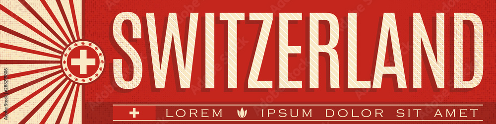 Switzerland Banner design, typographic vector illustration, Swiss Flag ...