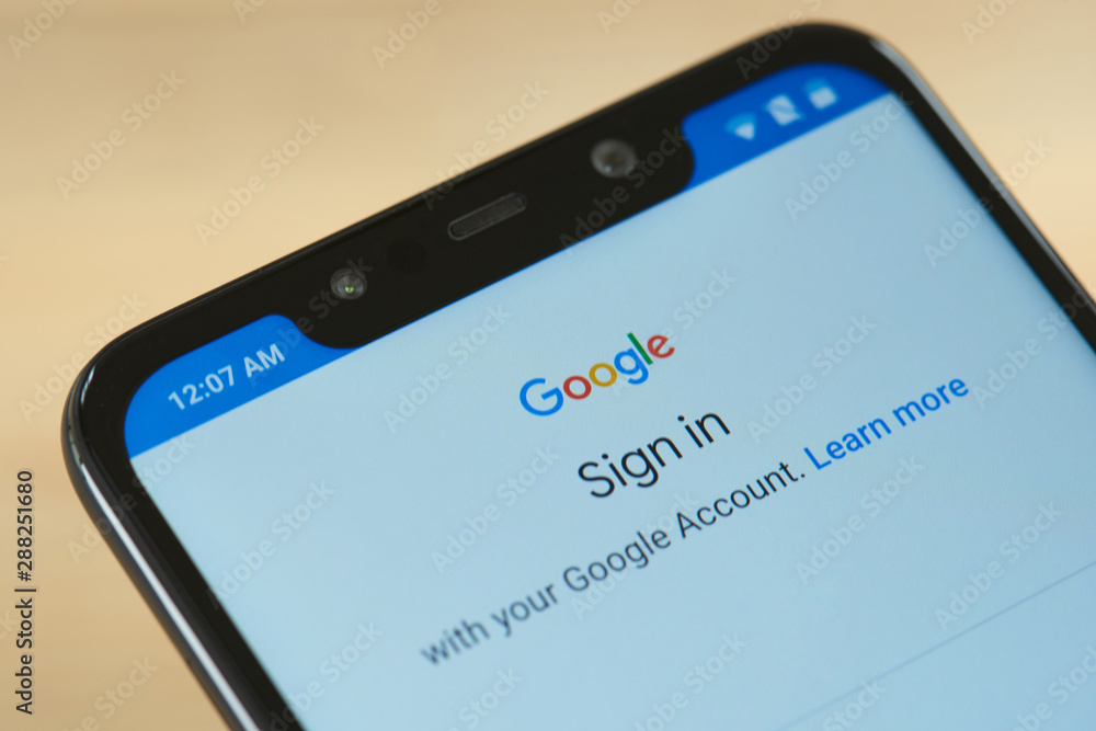 Sign in google account Stock Photo | Adobe Stock