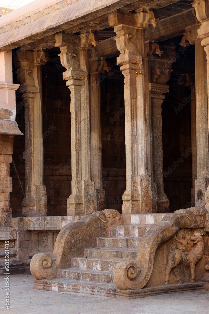 Beautiful Stone carving Pillars in Hindu Temple Stock Photo | Adobe Stock