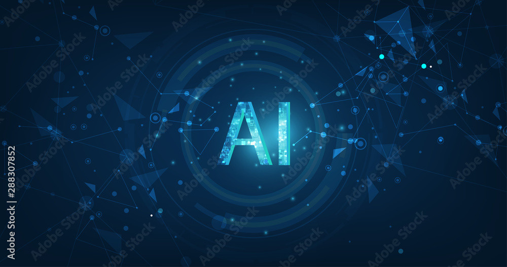 Abstract futuristic digital and technology on dark blue color ...