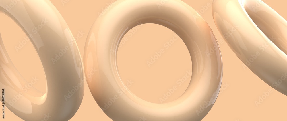 Diseño de aros abstractos. Render tridimensional de formas geométricas ...
