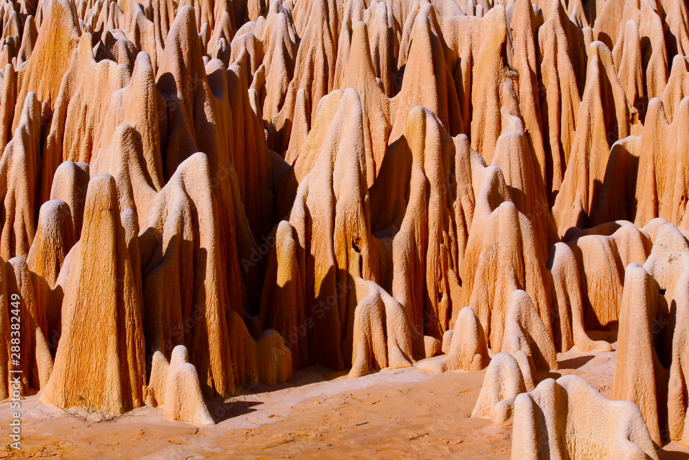 The Tsingy Rouge (Red Tsingy) is a stone formation of red laterite ...