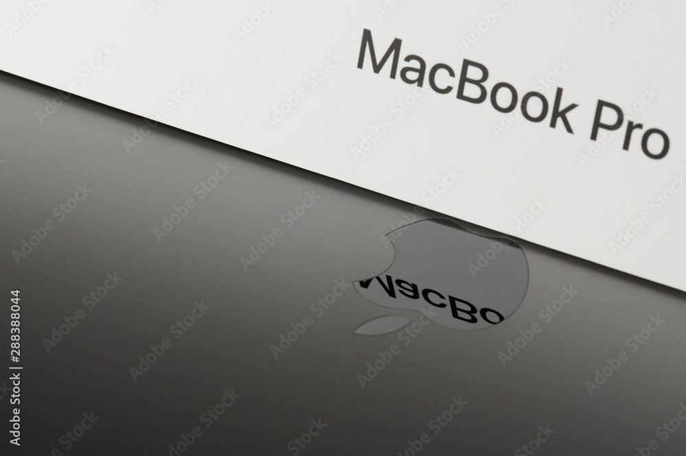 Logo on modern macbook pro Stock Photo | Adobe Stock
