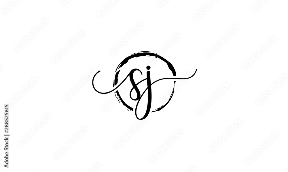 SJ Initial handwriting logo vector, SJ Initial handwriting logo design ...