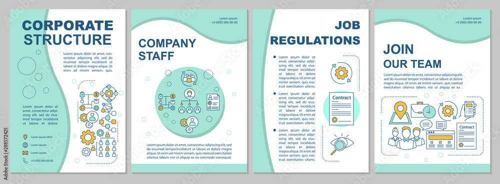 Corporate structure brochure template layout. Company staff management ...