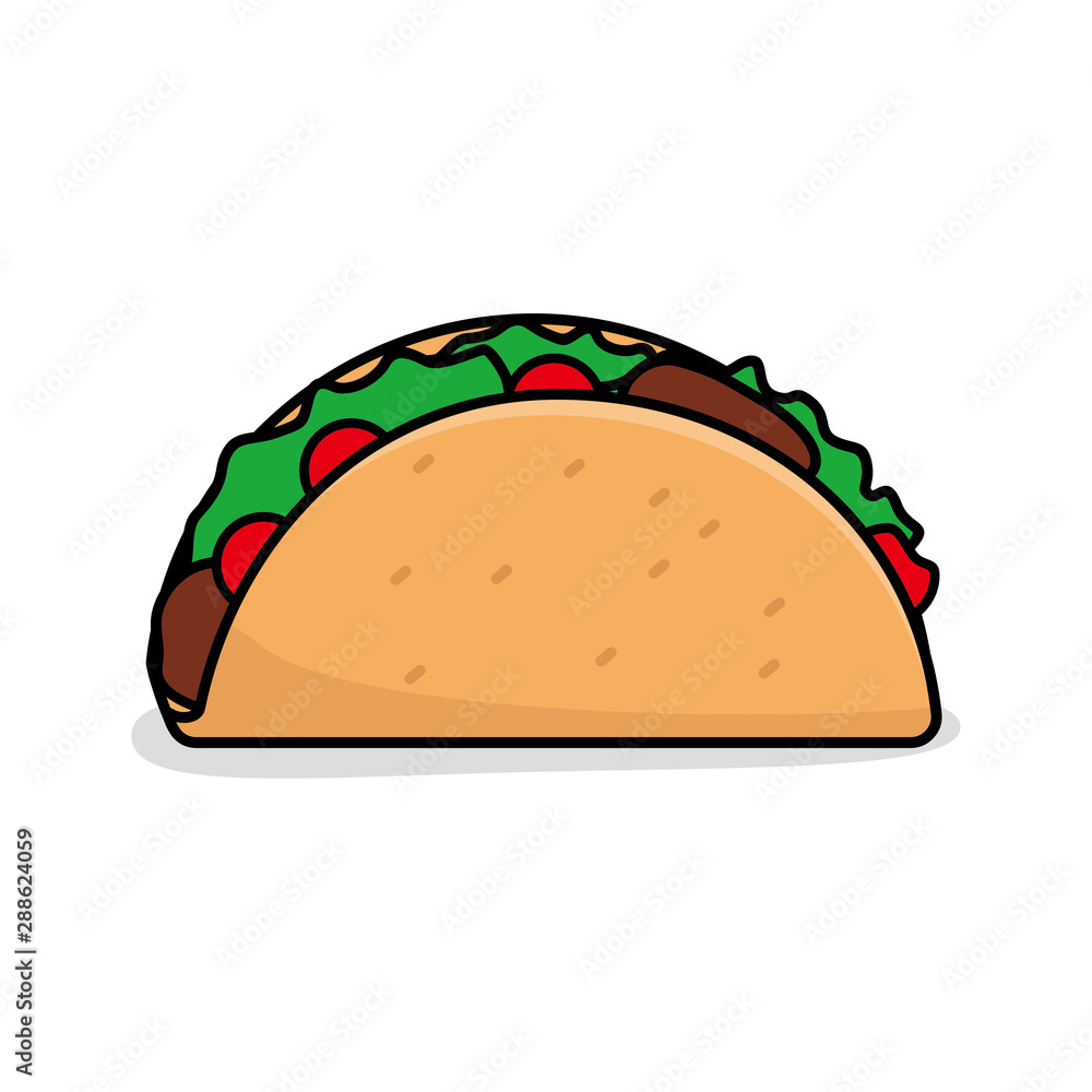 Taco vector illustration isolated on white background, taco clip art ...