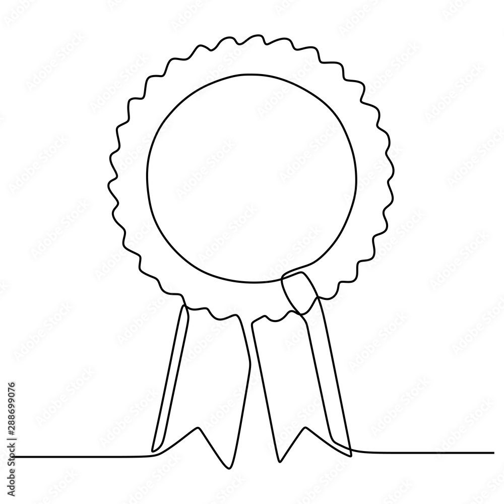 continuous line drawing of ribbon minimalism drawing vector ...