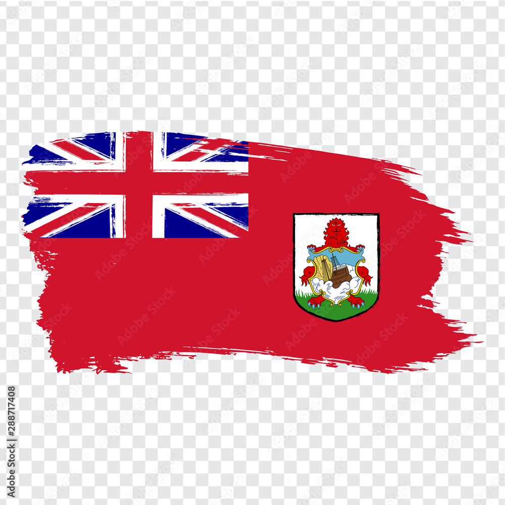 Flag Bermuda from brush strokes. Flag Bermuda on transparent background ...