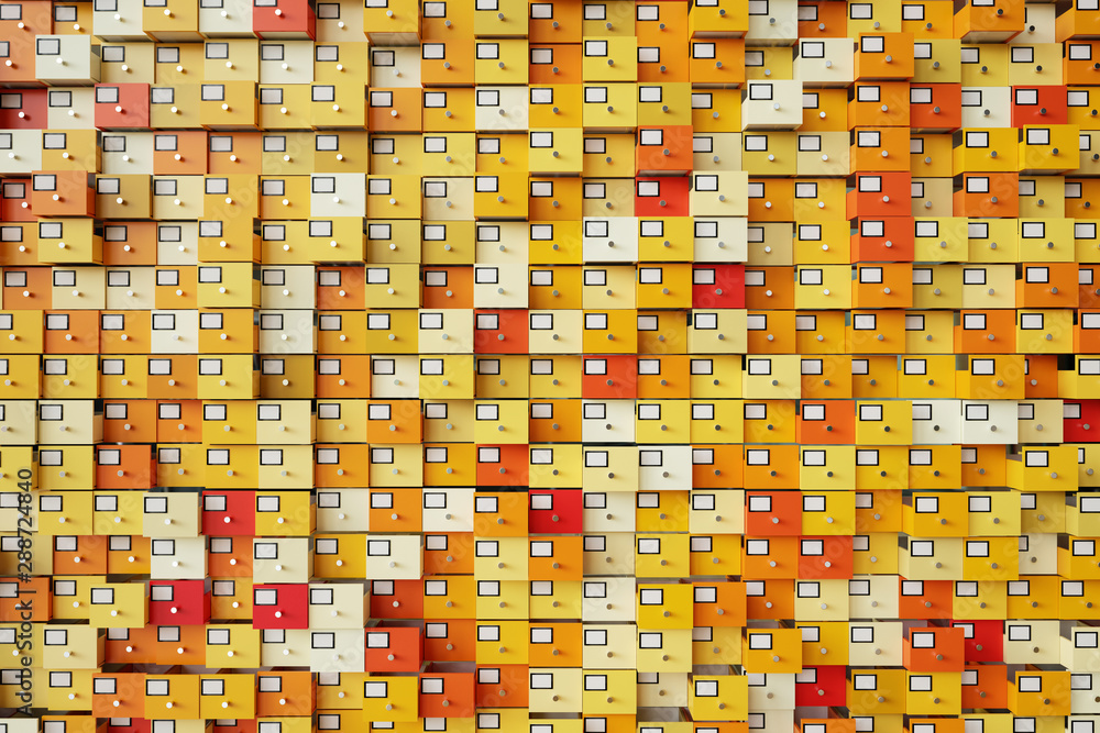 Data collection in colorful containers - 3D Rendering Stock Photo ...