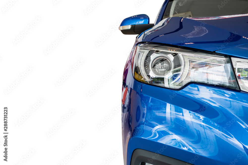 Blue car front view isolated on white background Stock Photo | Adobe Stock