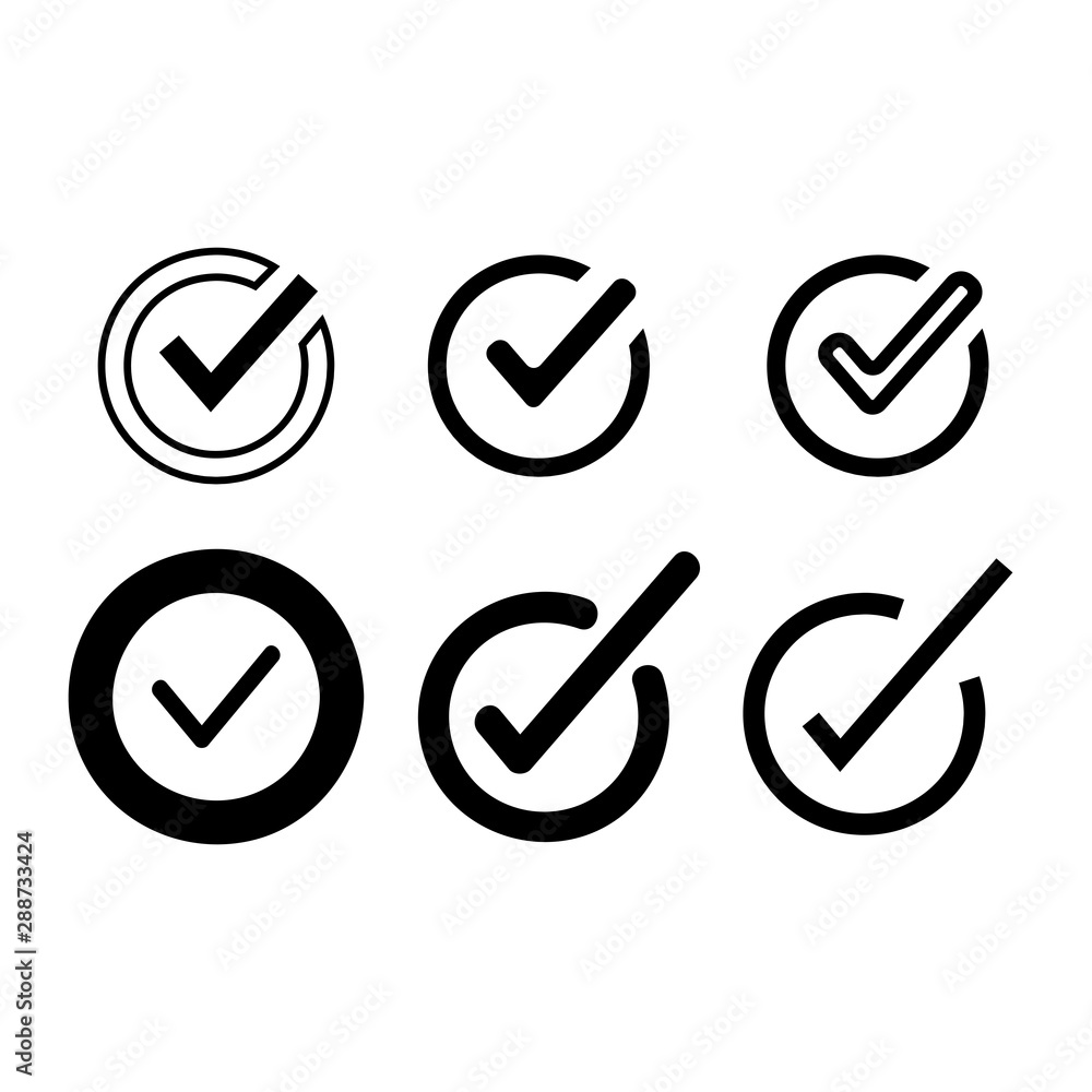 Vector de Stock check list, check mark symbol set | Adobe Stock