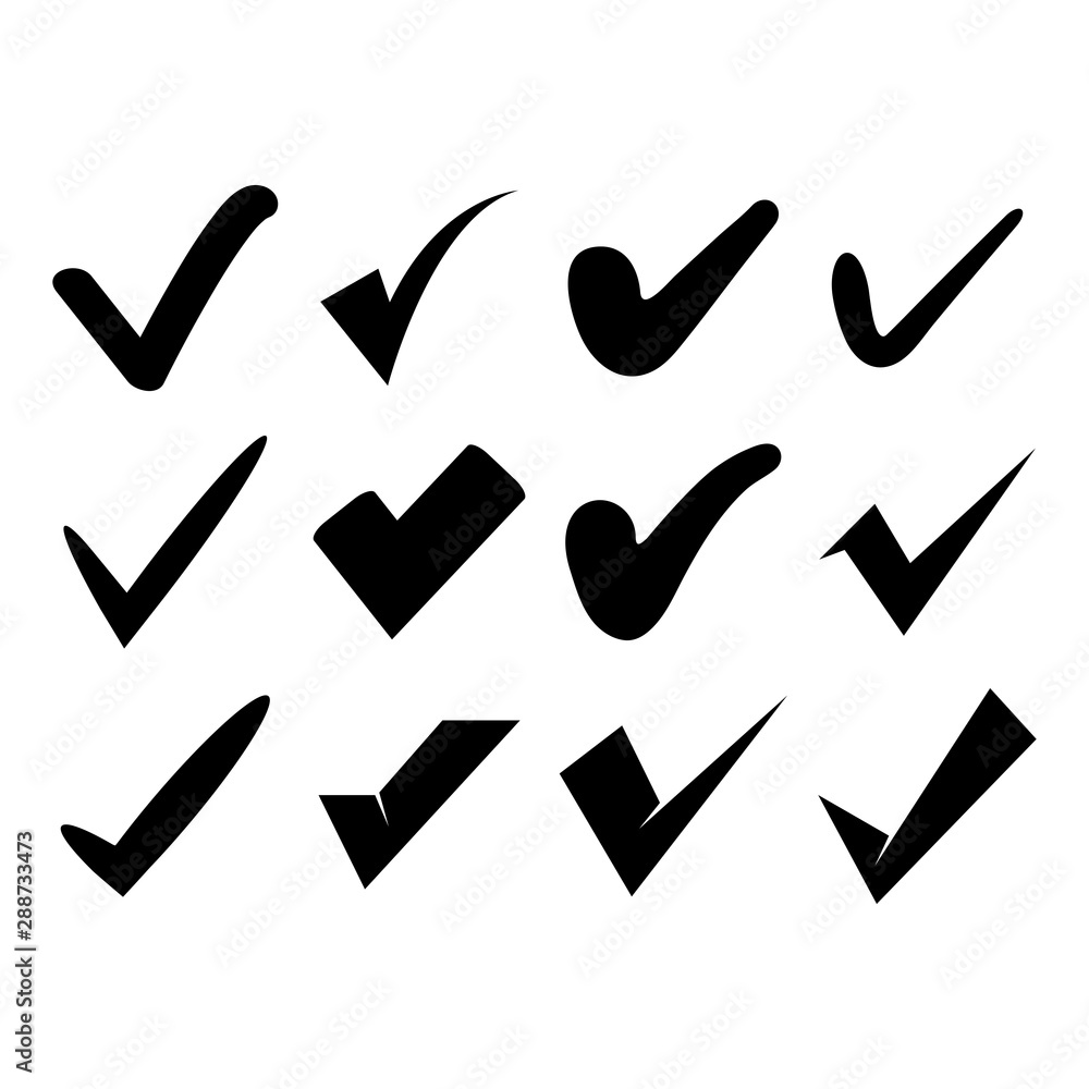check list, check mark symbol set Stock Vector | Adobe Stock