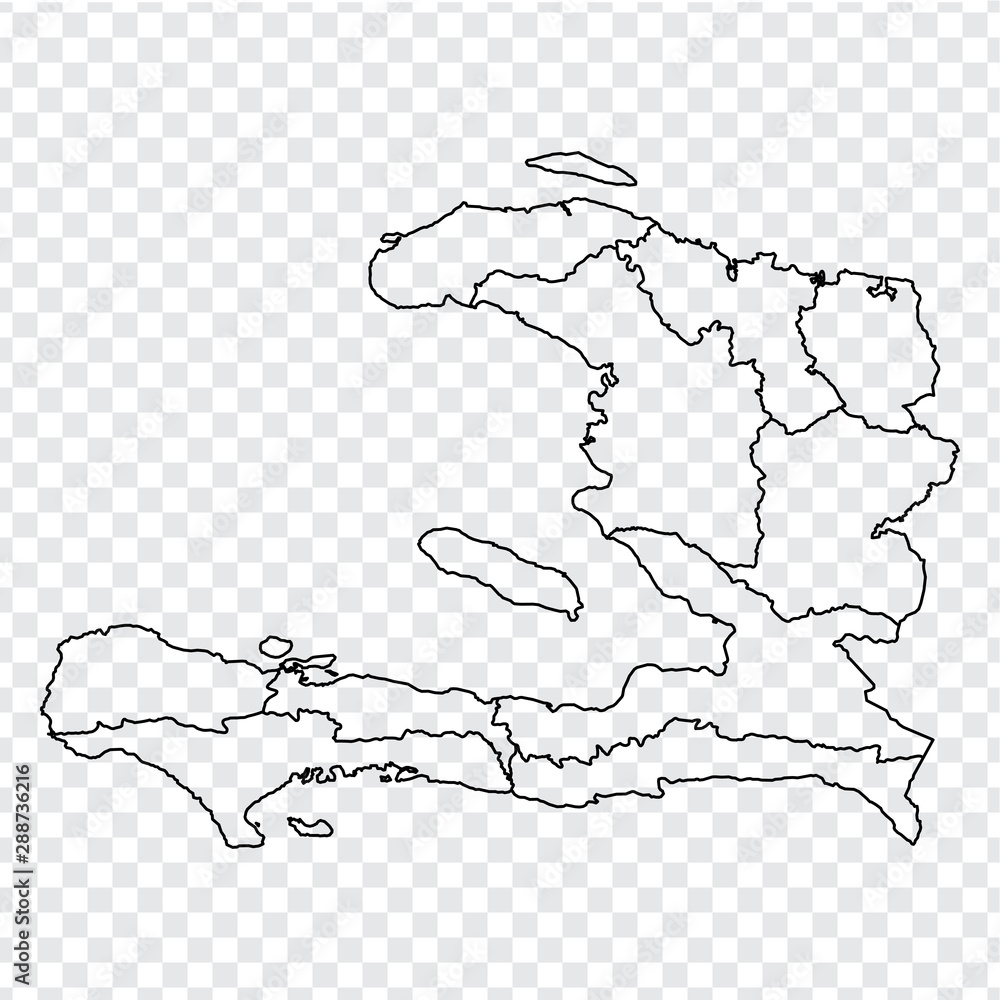 Blank map Haiti. High quality map of Haiti with provinces on ...