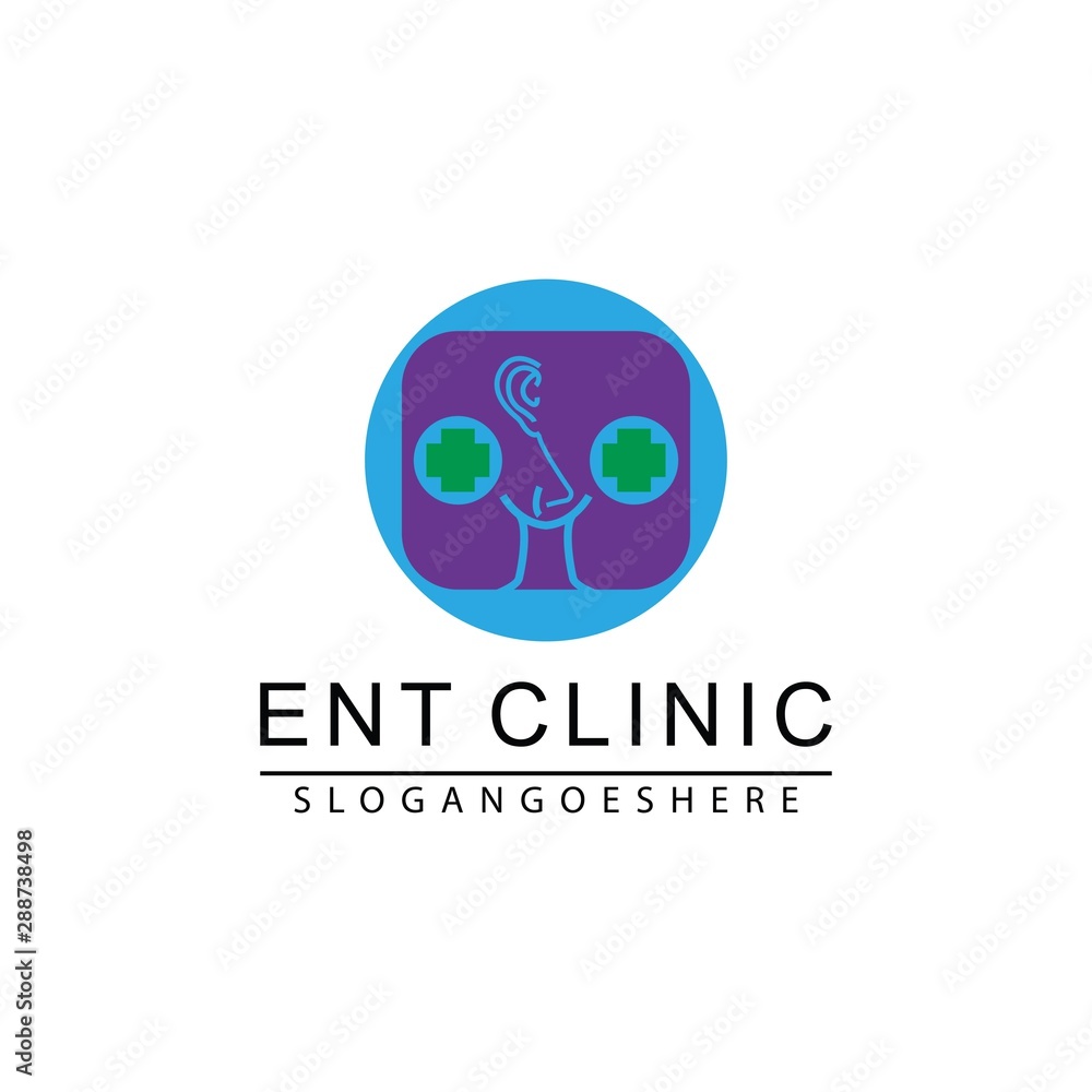 ENT doctor logo design vector. Ear nose throat doctor clinic. Stock ...