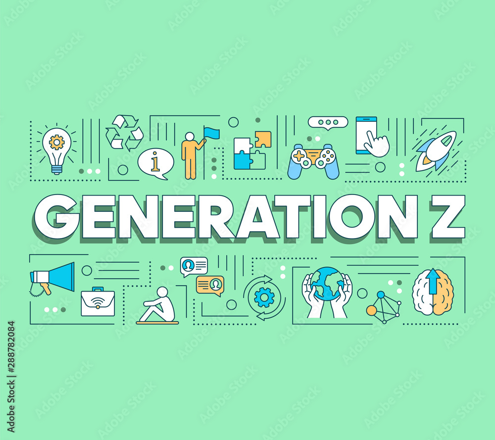Стоковое векторное изображение «Generation Z word concepts banner ...