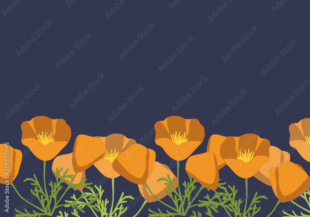 California poppy background Stock Vector | Adobe Stock