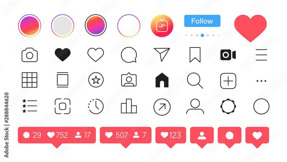 Social media icon user. Instagram. Stories user button, symbol, sign ...