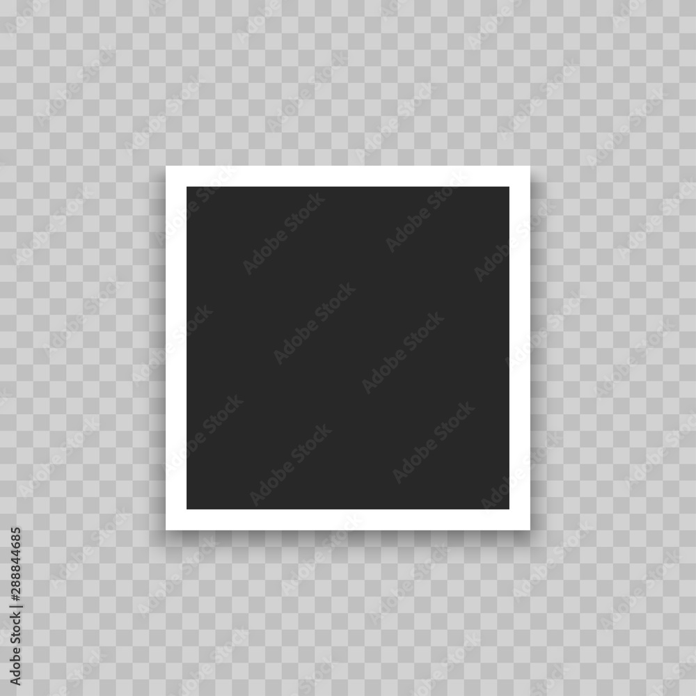 Realistic photo frame isolated on transparent background. Vector ...