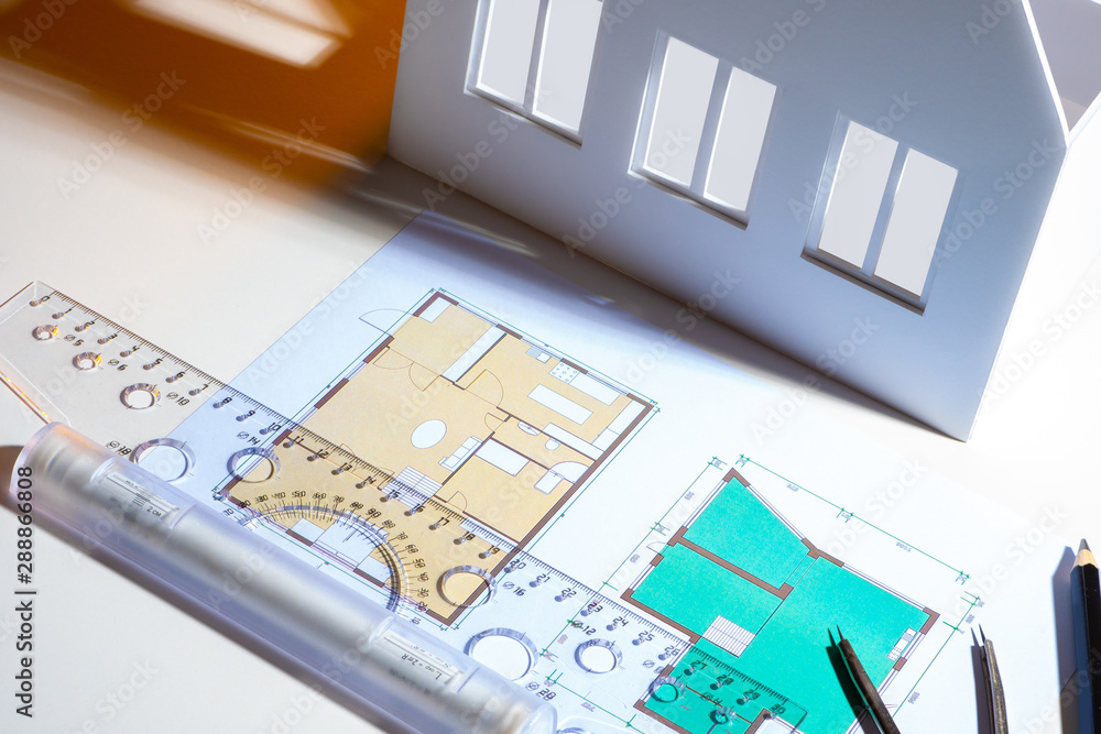 Development of drawings for redevelopment. Layout of the building next ...