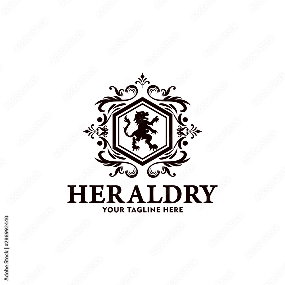 Heraldry Vector Logo Lion Royal Logo Stock Vector Stock Vector | Adobe ...