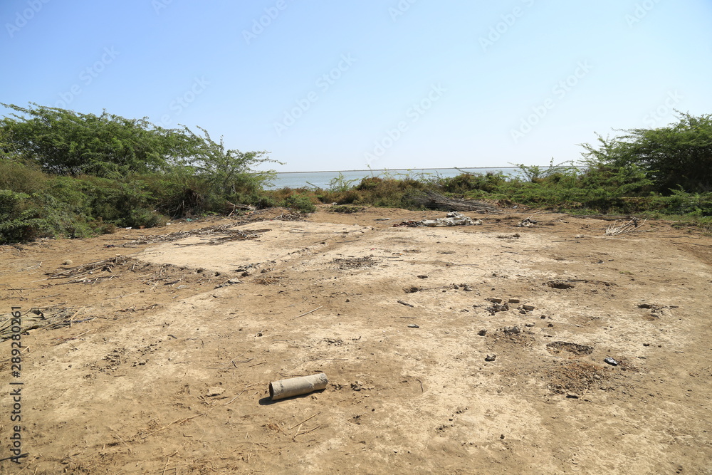 Thatta, Pakistan - April, 2018 : Sea Erosion in Keti Bandar Area of ...