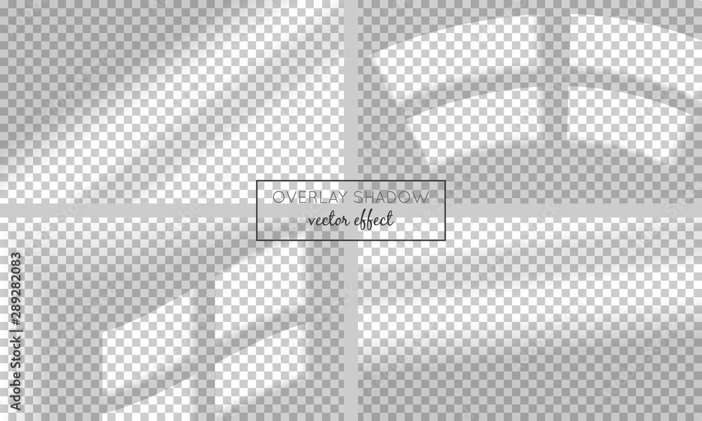 Vector set with shadow overlays on transparent background. Window frame ...